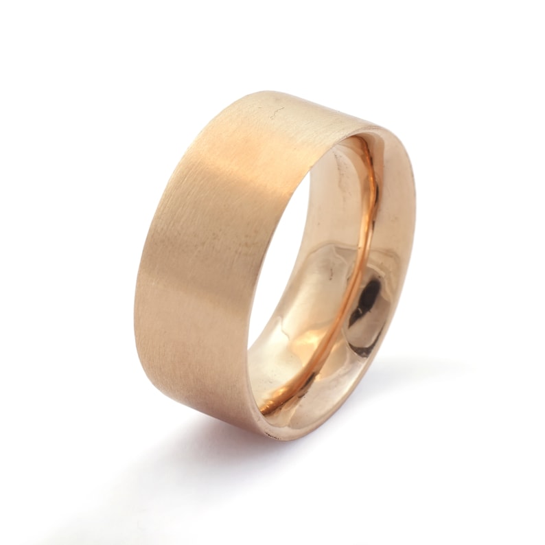 Classic Brush Finish Gold Wedding Ring - Etsy