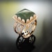 Square Green Stone Ring Aventurine Engagement Ring Estate - Etsy