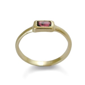Matte Gold Square Gemstone Ring - Etsy