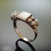 Square Pearl Gold Ring - Etsy