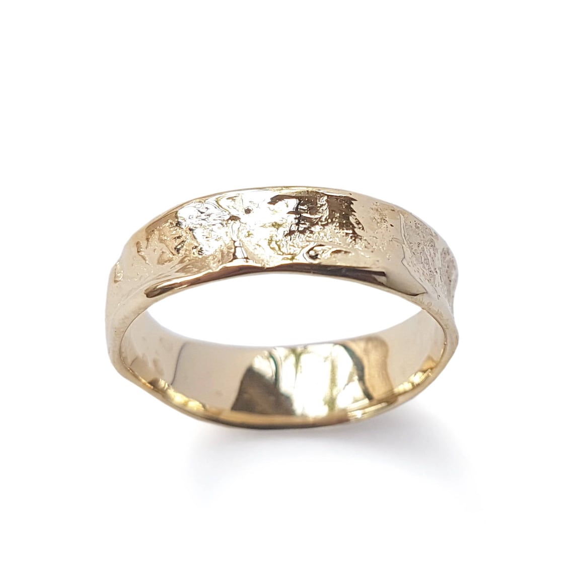 Textured Gold Wedding Ring - Etsy