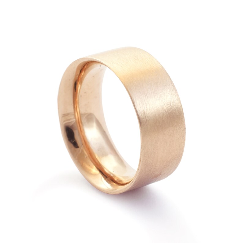 Classic Brush Finish Gold Wedding Ring - Etsy