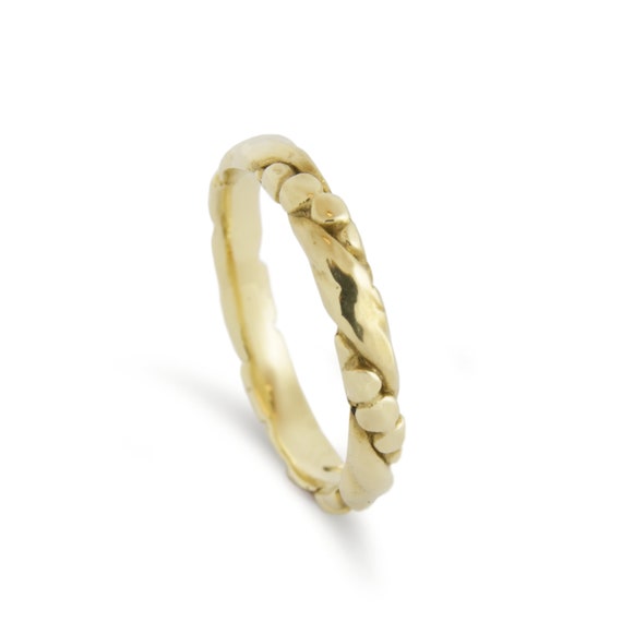 Solid Gold Twisted Rope Wedding Band For Men And Women, Artisan ...