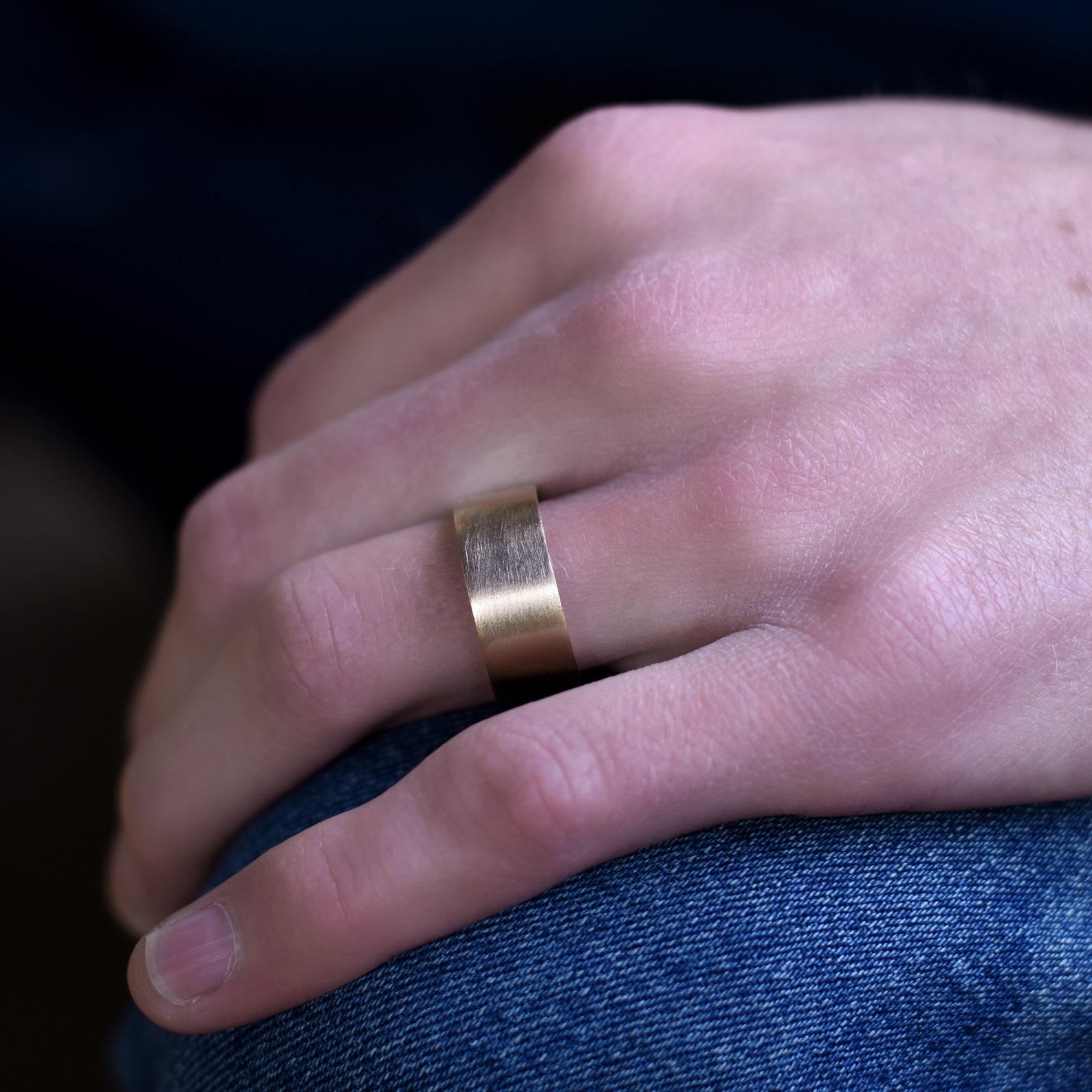 Classic Brush Finish Gold Wedding Ring - Etsy