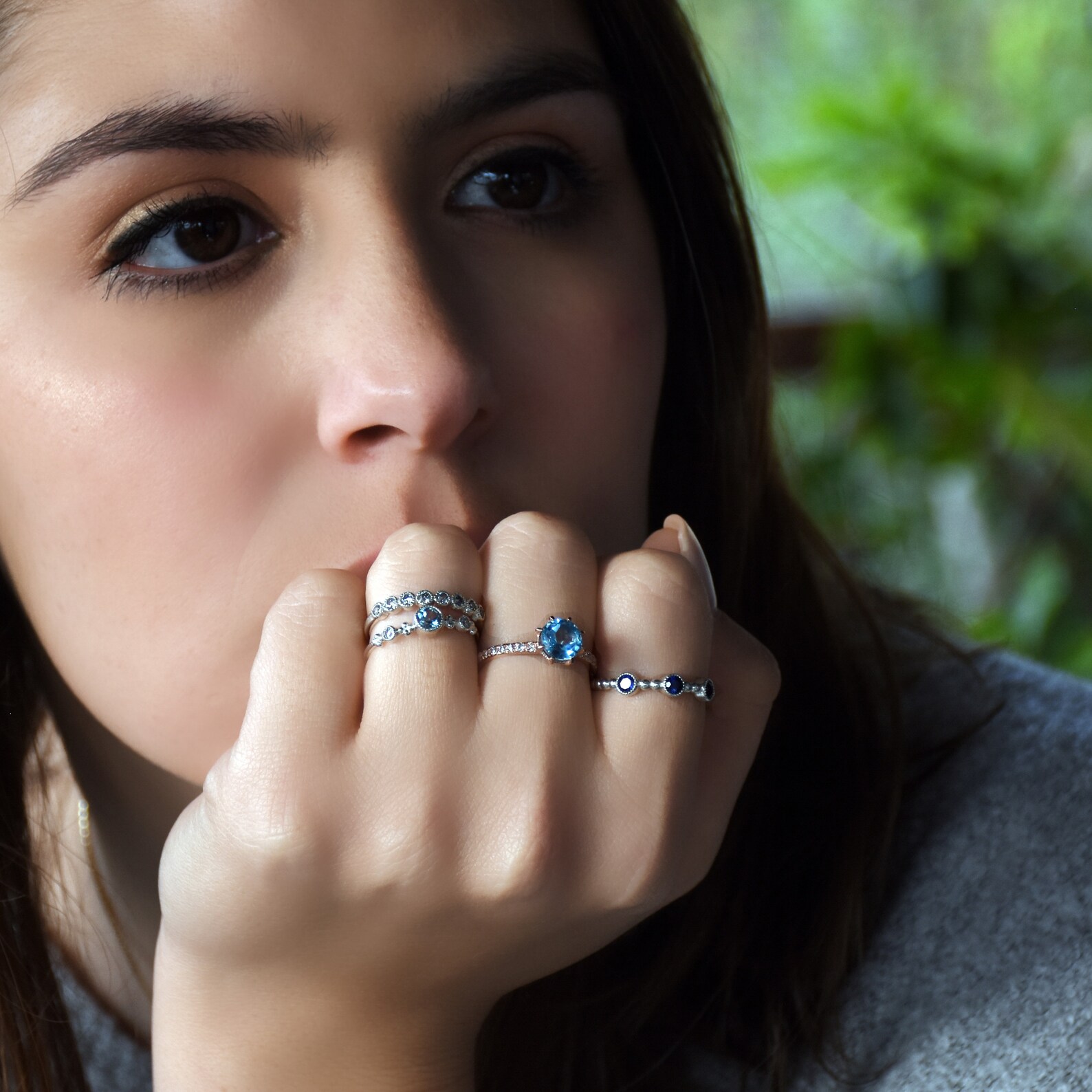 Dainty White Gold Ring With Topaz - Etsy