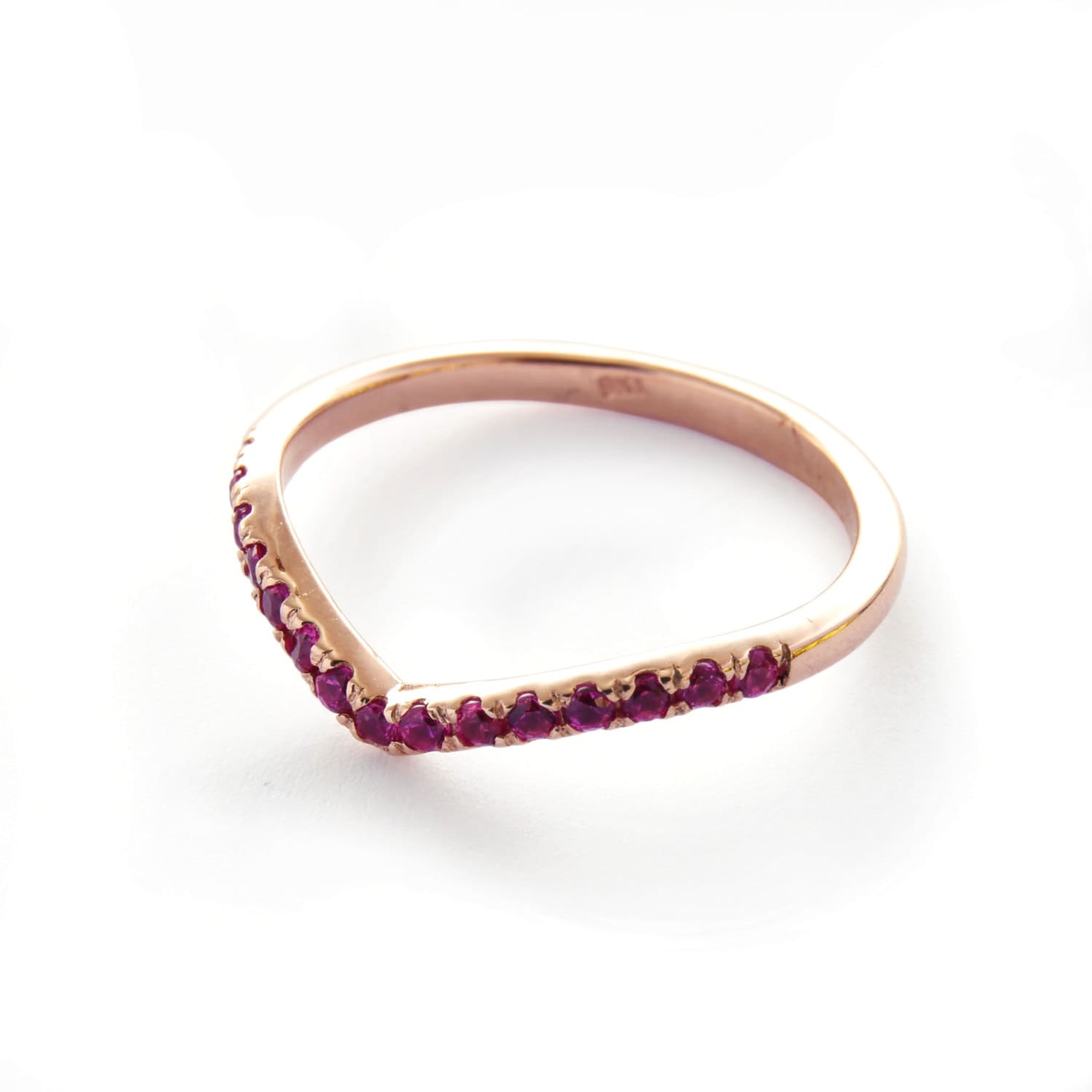 Gold V Ring With Red Ruby - Etsy