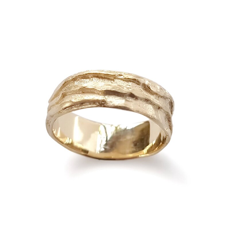 Rustic Matte Gold Wedding Ring - Etsy