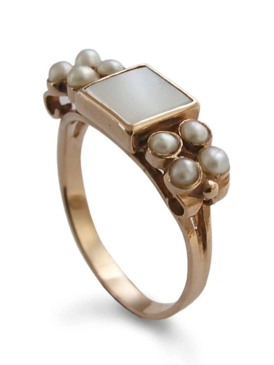 Rose Gold Victorian Ring With Pearls - Etsy