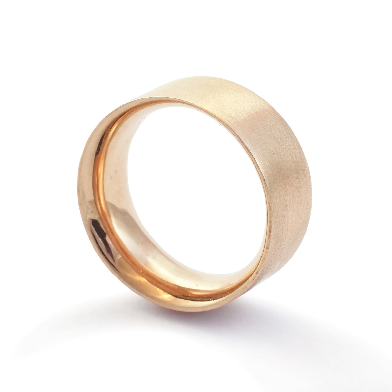 Classic Brush Finish Gold Wedding Ring - Etsy