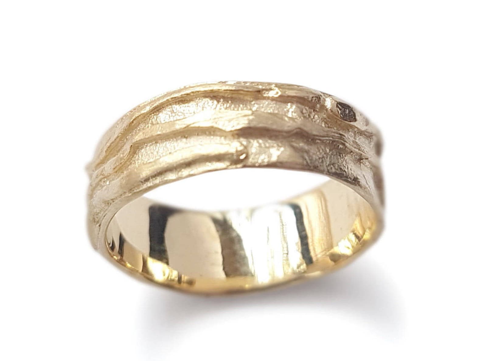 Rustic Matte Gold Wedding Ring - Etsy