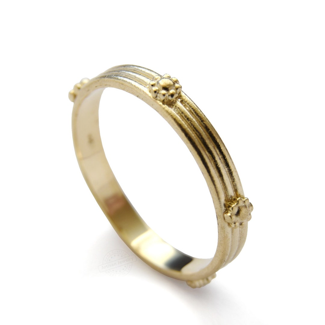 Floral Gold Wedding Ring - Etsy