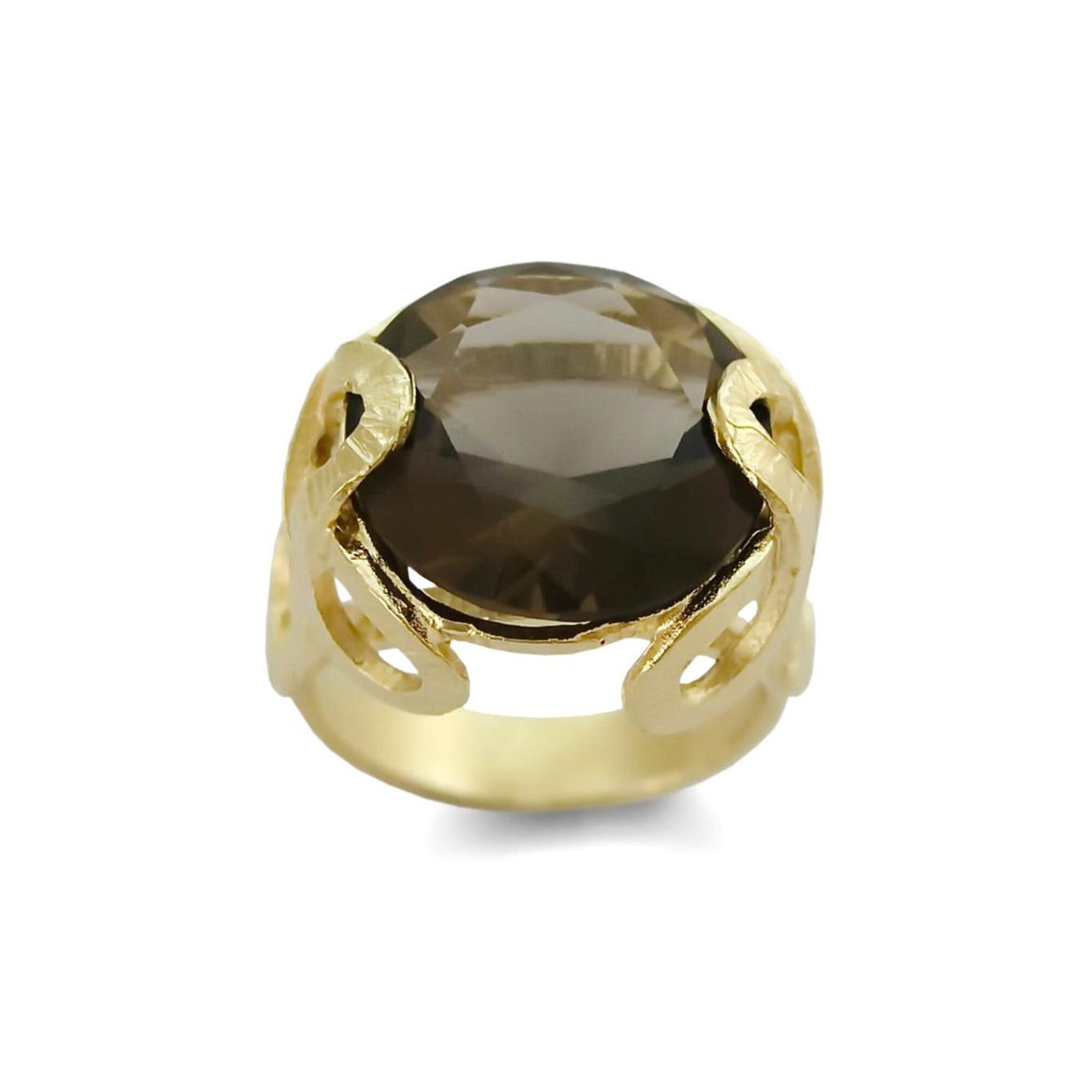 Smoky Quartz Gold Ring Gold Estate Ring 14k Yellow Gold - Etsy