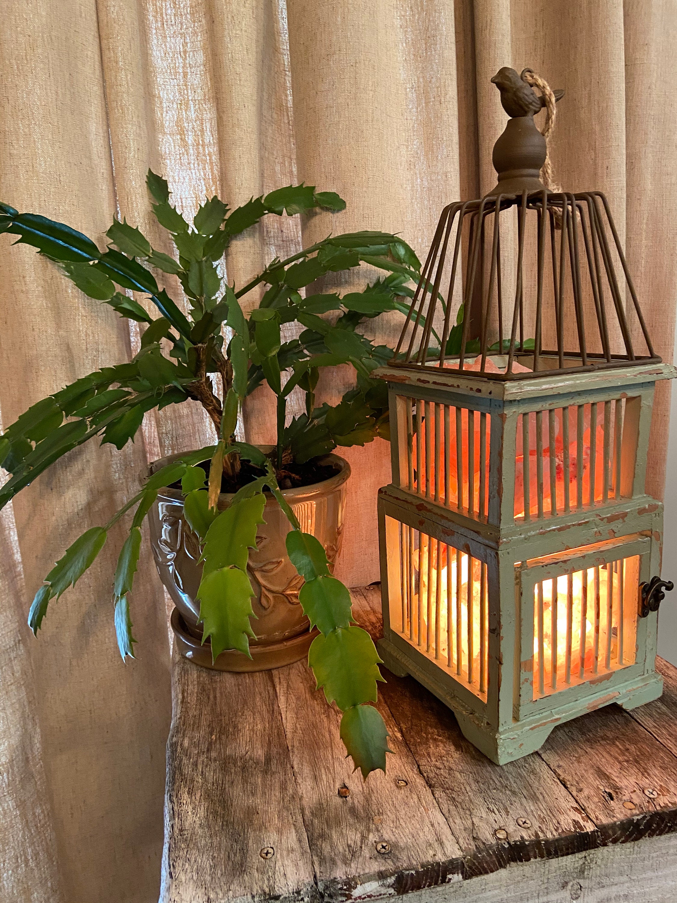 Large Wooden Bird Lamp - Etsy