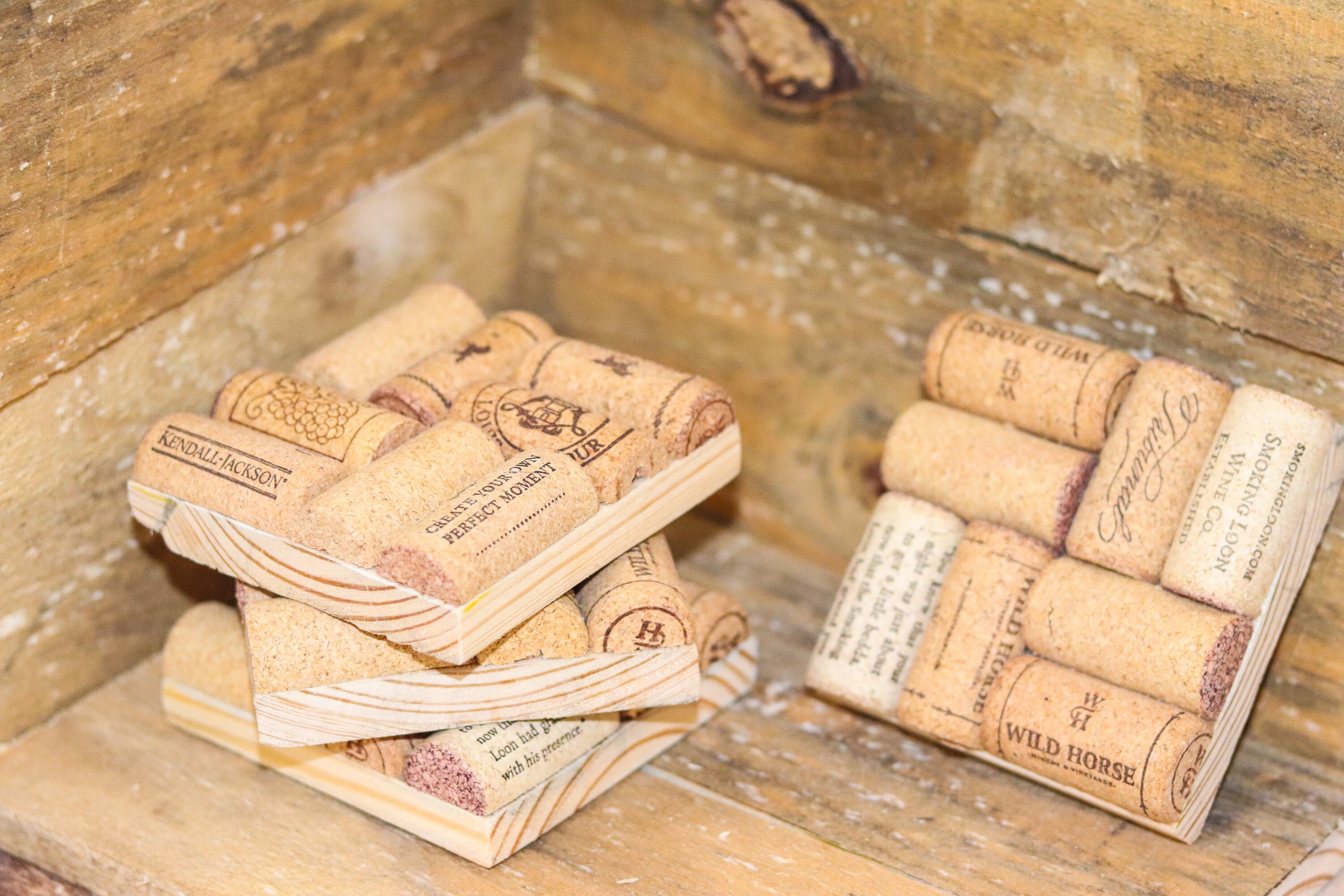 Cork Rustic Wood Coasters - Etsy