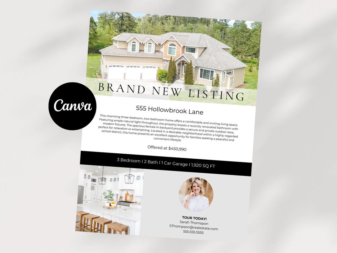 Real Estate Flyer Template | New Listing Flyer | Canva Template I New ...