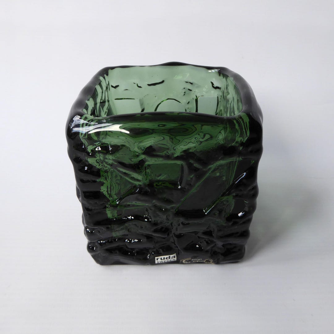 Vintage Ruda Glasbruk Art Glass Vase. Gote Augustsson 1960s Brutalist ...