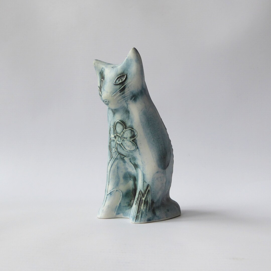 Vintage Carn Pottery Cat Figurine by John Beusmans. 1970s Retro Figure ...