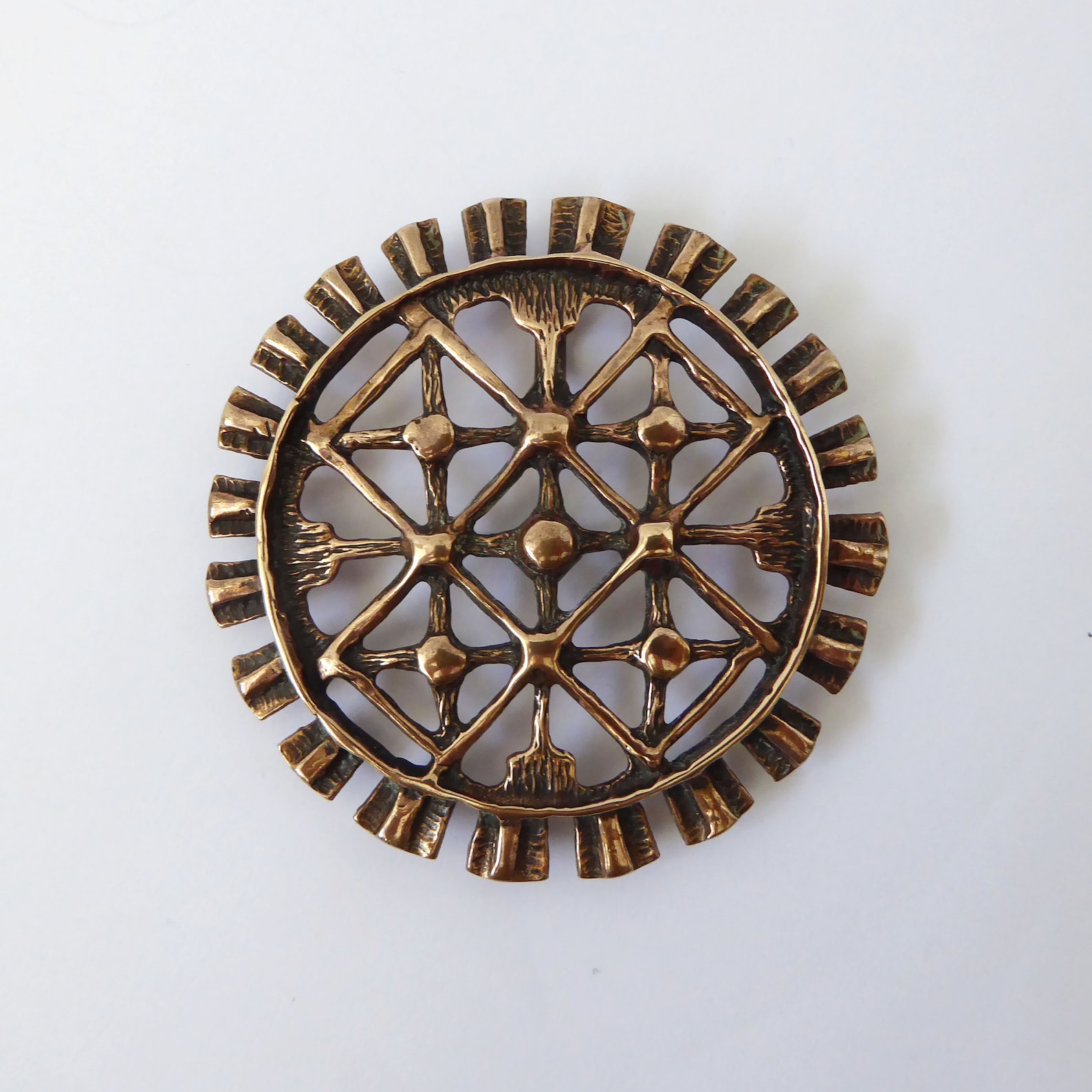 Brutalist Mid Century Uni David Andersen Bronze Brooch/ Necklace ...