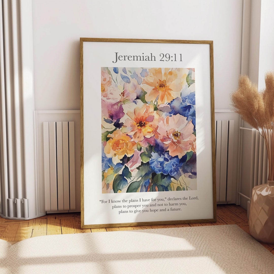 Christian Digital Wall Art, Religious Decor, Boho Bible Verse Print ...