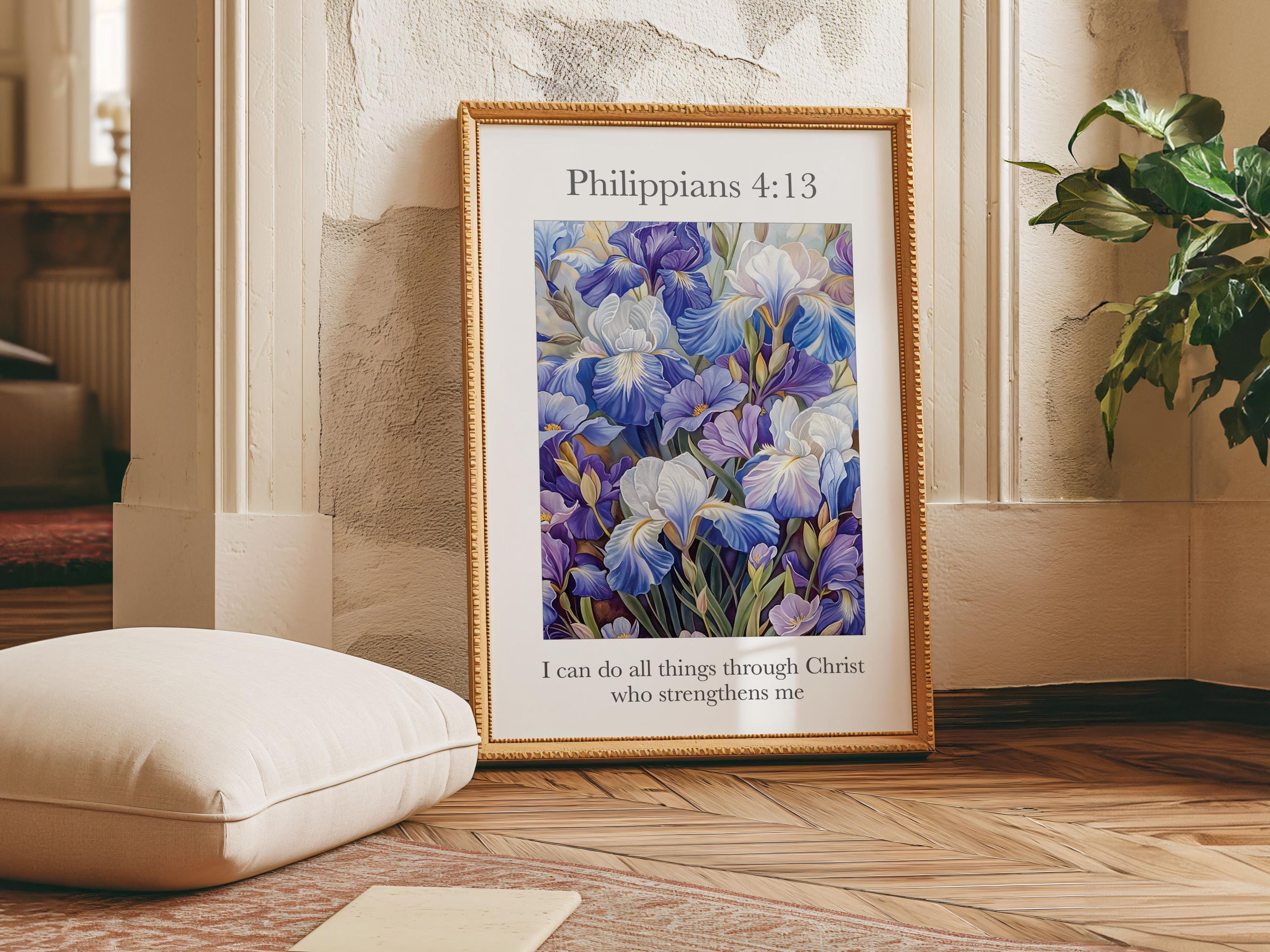 Philippians 4 13 Wall Art, Scripture Wall Art, Bible Verse Print, Bible ...