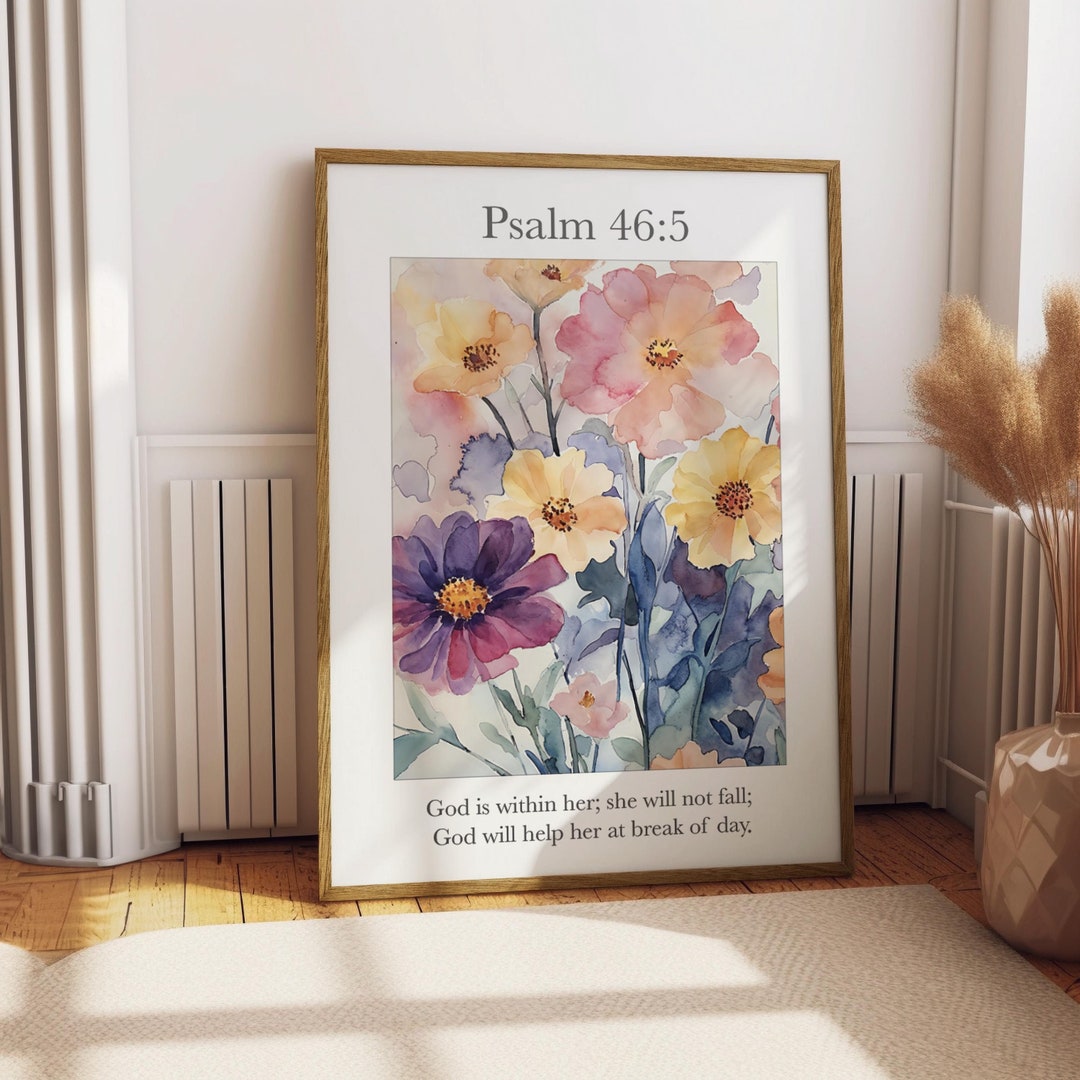 Psalm 46:5, Scripture Wall Art, Christian Art, Bible Verse Print, Home ...