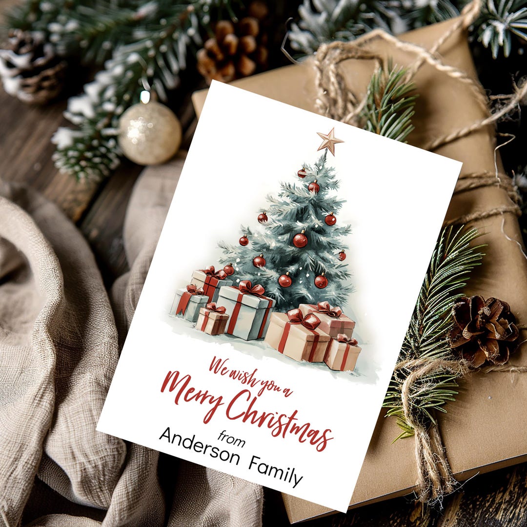 Christmas Card Template, Editable Holiday Card, Christmas Card, Holiday ...