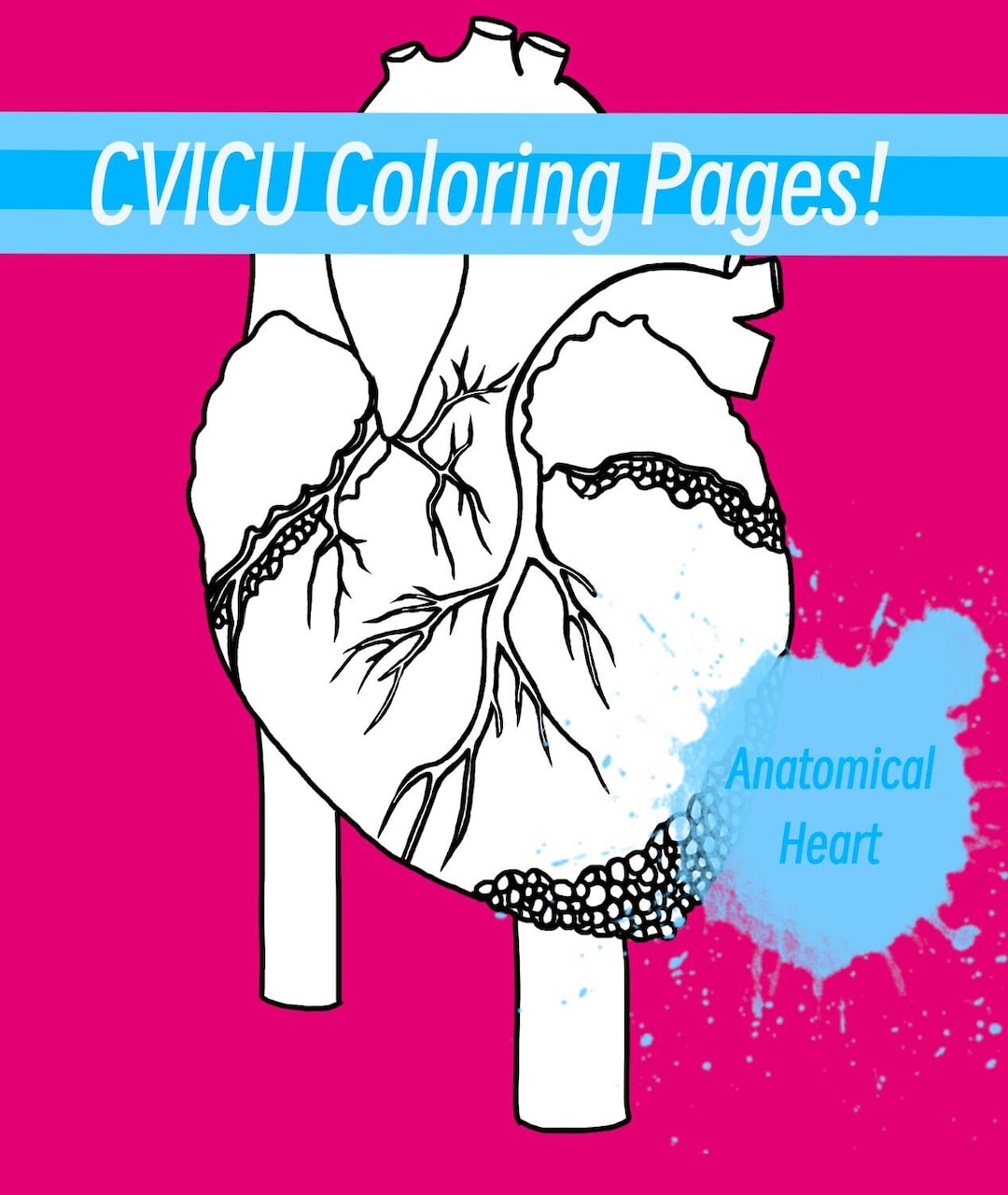 CVICU Heart Coloring Sheet;icu Nurse Coloring Sheet;nurse Coloring ...