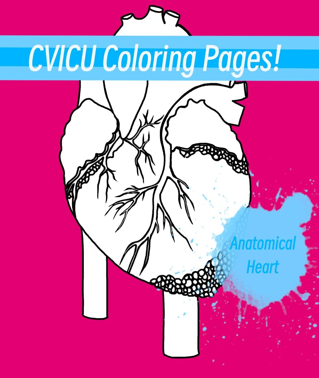 CVICU Heart Coloring Sheet;icu Nurse Coloring Sheet;nurse Coloring ...