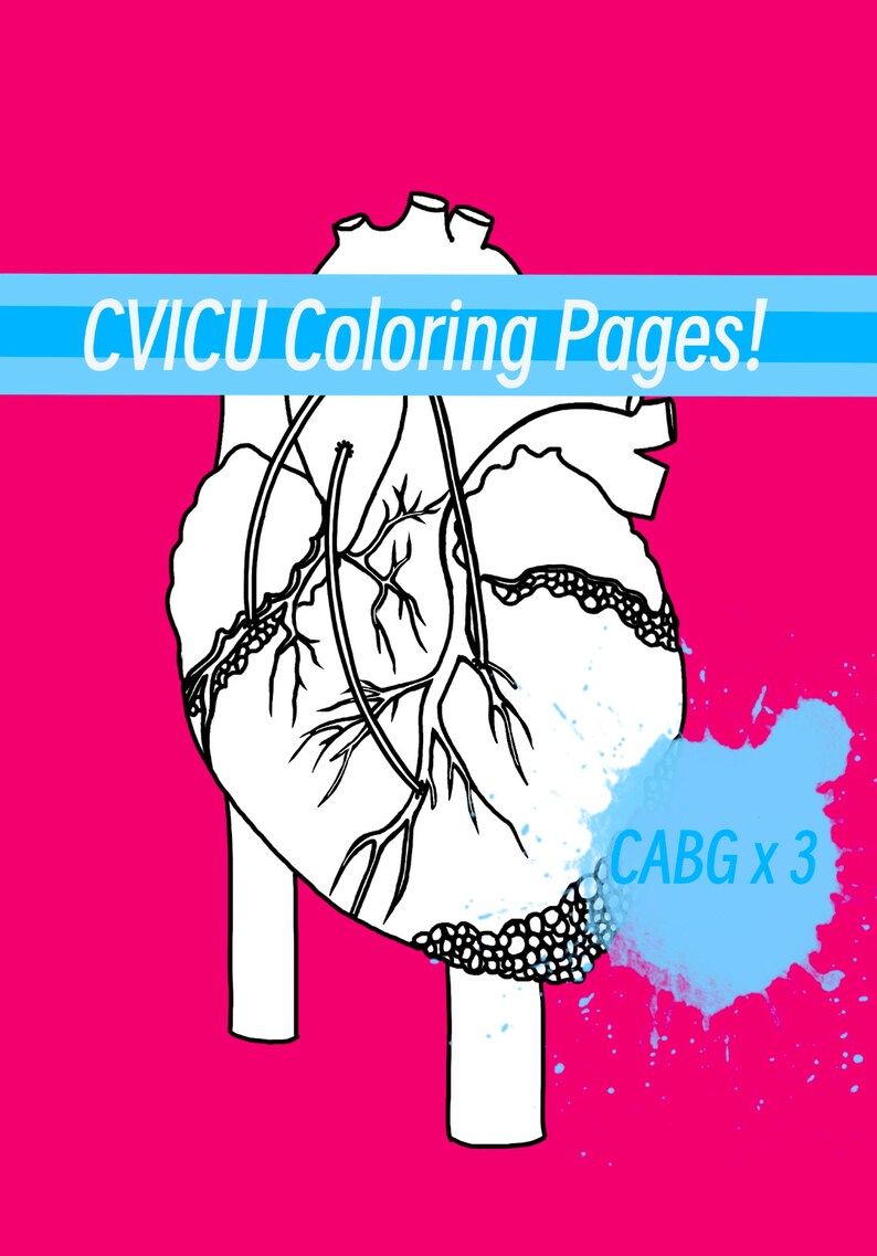 CABG Coloring Sheet;icu Nurse Coloring Sheet;nurse Coloring Sheet;new Grad RN - Etsy