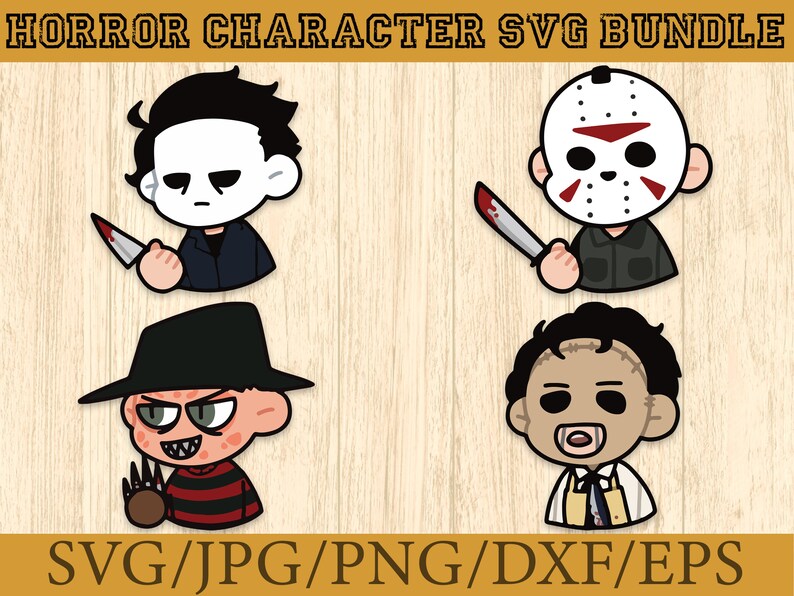 Horror Character SVG, Horror Character Mega Bundle, 20 Designs Horror ...