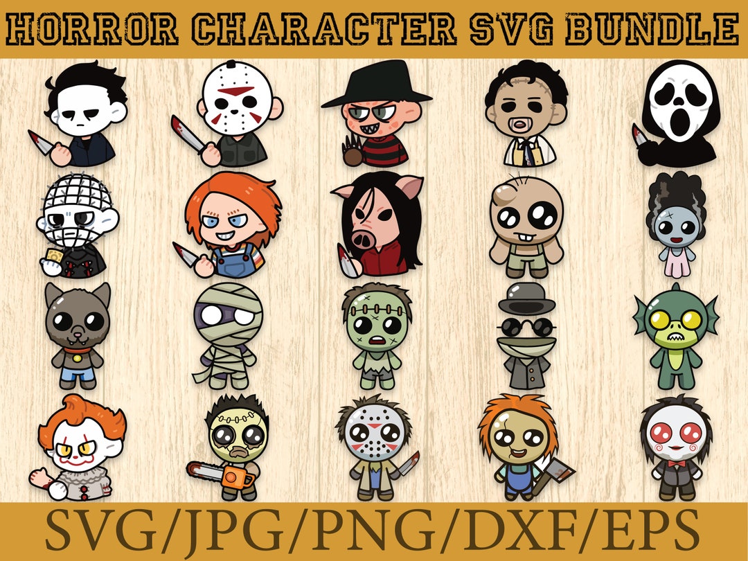 Horror Character SVG, Horror Character Mega Bundle, 20 Designs Horror ...
