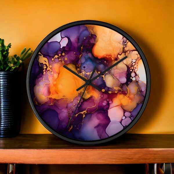 Orange Clock - Etsy