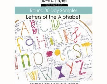 30 Day Sampler - Letters of the Alphabet - Round - Etsy