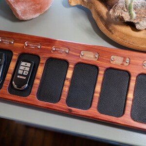 Cedar Key Fob Tray With Leather Lined Compartments Personalized Valet ...