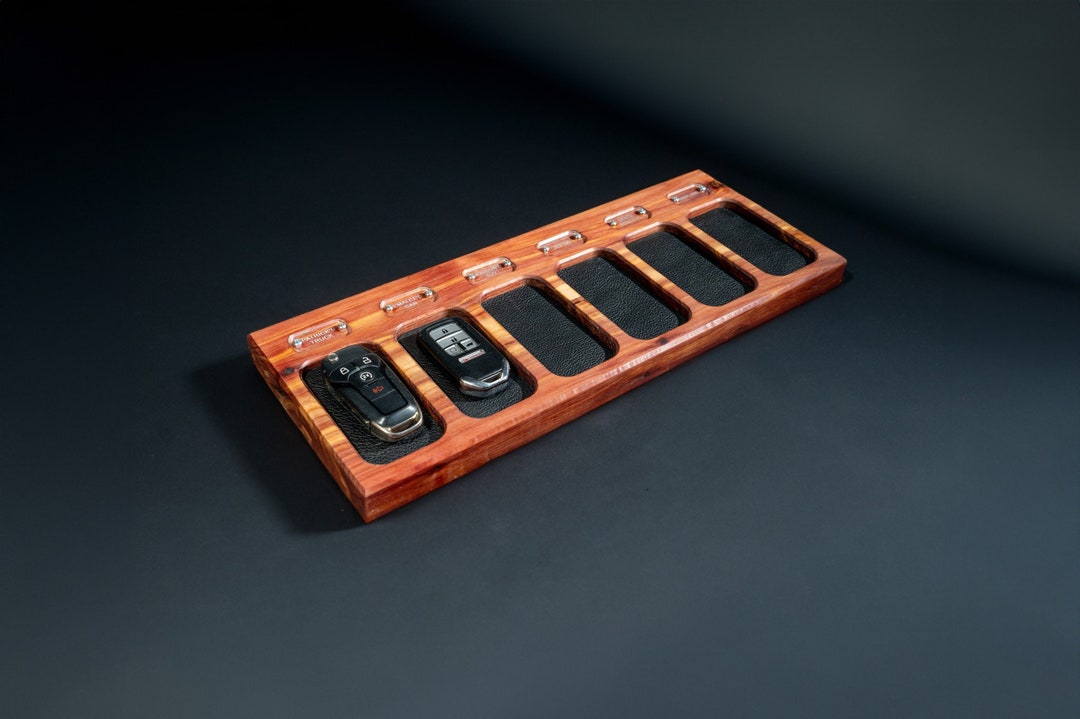 Classic Auto Key Organizer: Cedar Tray With Personalized Plates - Etsy