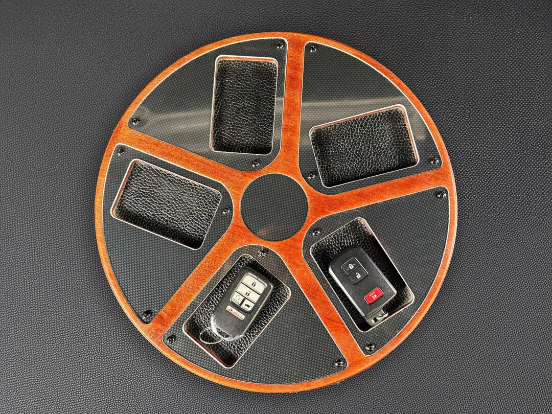 13” Bespoke Key Fob Display Tray – Leather & Carbon Fiber Style - Etsy