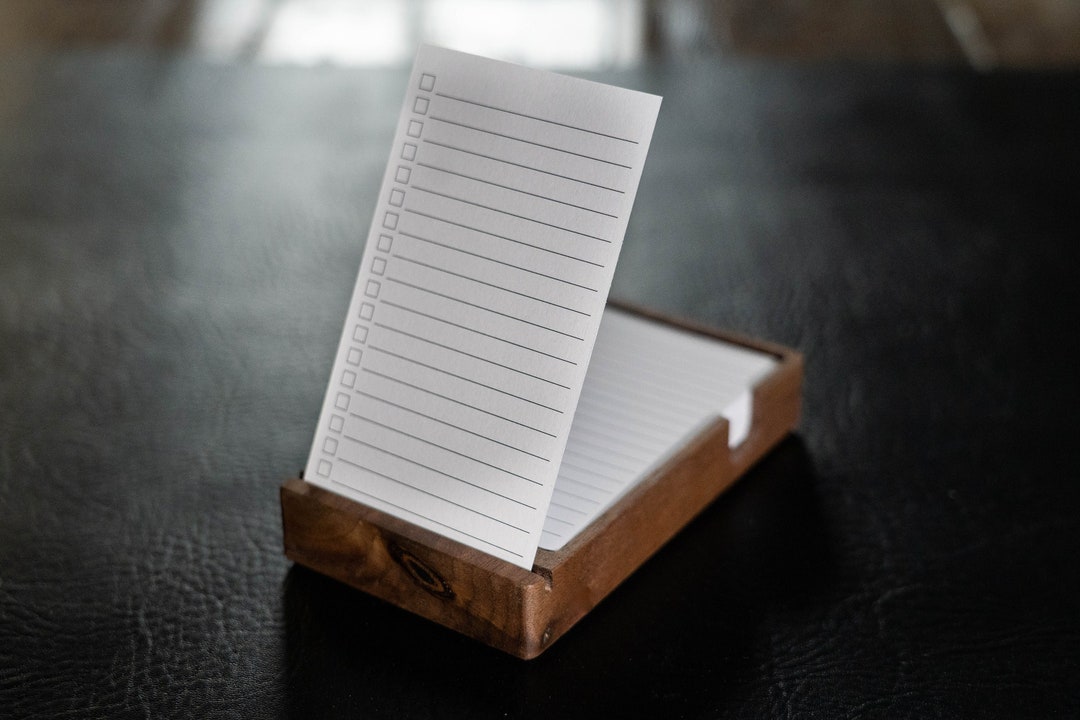 Walnut To-do List Note Card Holder - Daily Planner - Etsy