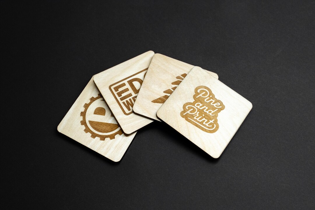 Your Logo on A Coaster - Personalized Acrylic or Wood Coasters - Set of ...