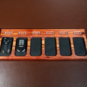 Cedar Key Fob Tray With Leather Lined Compartments Personalized Valet ...