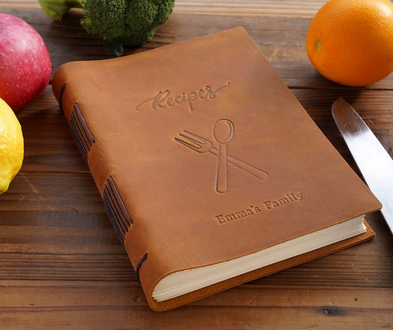 Personalized Leather Recipe Book Cook Book Gift for Her - Etsy