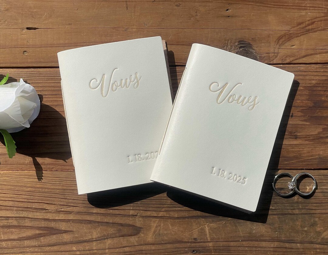 Wedding Vows,his and Her Vow Books, Leather Vows Book ,custom Vows ...