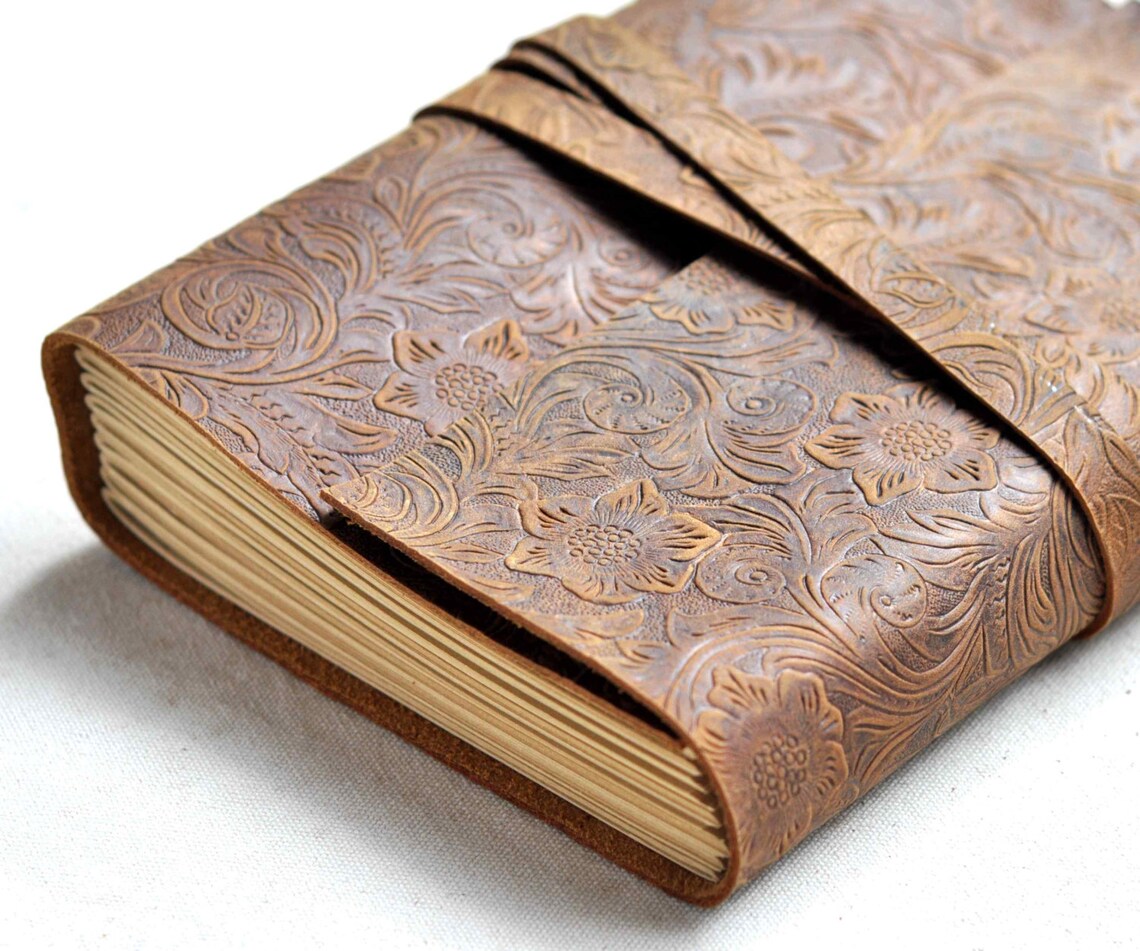 Custom Wedding Guest Book Vintage leather Wedding Guest | Etsy