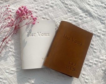 His and Her Vow Books, Wedding Vows Book ,vows Booklet, Personalized ...