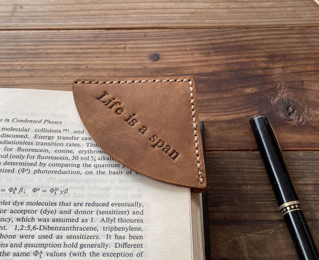 Personalized Initial Bookmark for Books,genuine Leather Corner Page ...