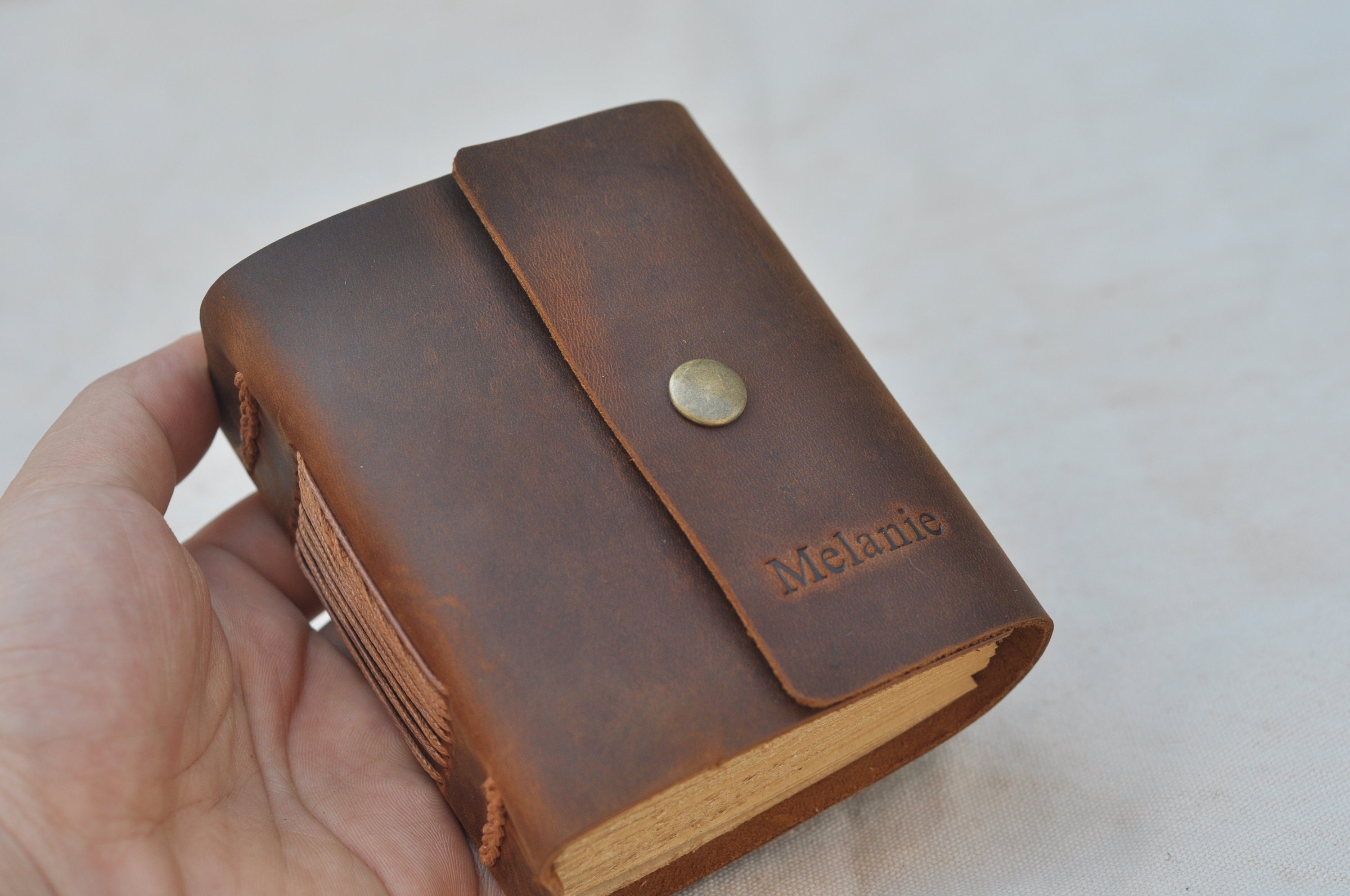 Personalized Mini Leather Journal Pocket Notebook Small - Etsy