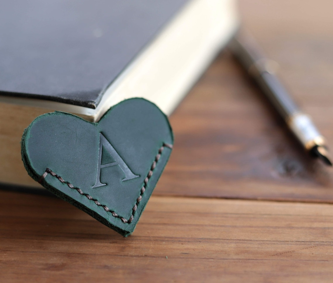 Personalized Initial Bookmark for Booksgenuine Leather Corner | Etsy