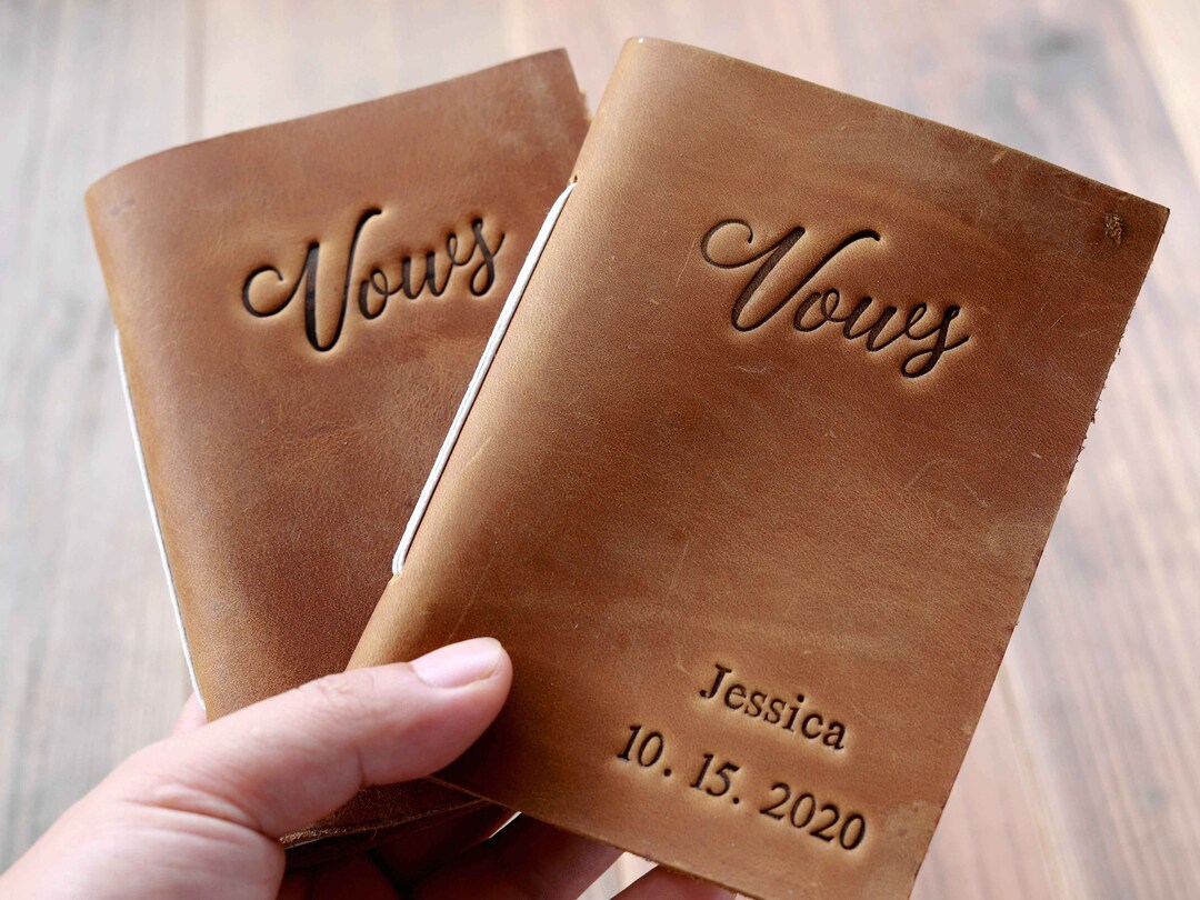 Personalized Rustic Vows Book Wedding Vows Books Leather Vow Books Set ...
