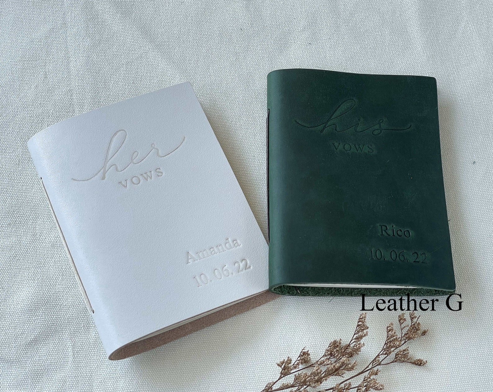 Personalized His and Her Vow Books Vows Book wedding Vows - Etsy