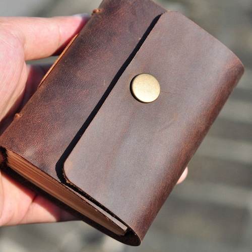 Pocket Notebook Small Leather Journal Leather Sketchbook | Etsy