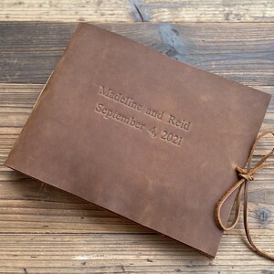 Retro Style Guest Book Rustic Leather Guest Book wedding - Etsy